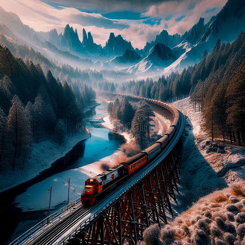 Train in the middle forest stock illustration. Illustration of activity ...