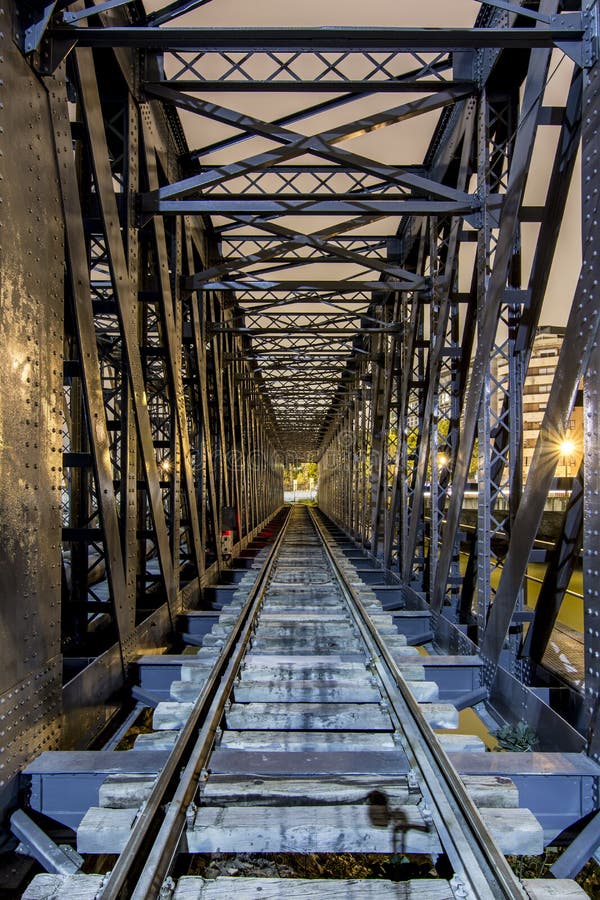 Railway train metal bridge stock image. Image of malaga - 84743271