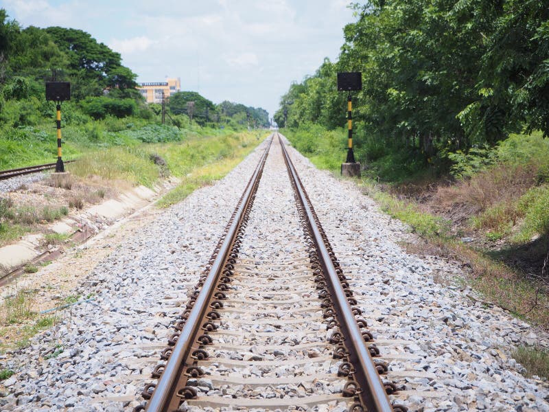 Railway stock photo. Image of railroad, direction, rail - 93621334