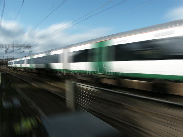 Railway train at speed stock image. Image of railway, commute - 1032373