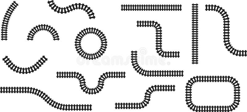 Railway Train Track Vector Route. Rail Line, Subway Map, and Railroad ...