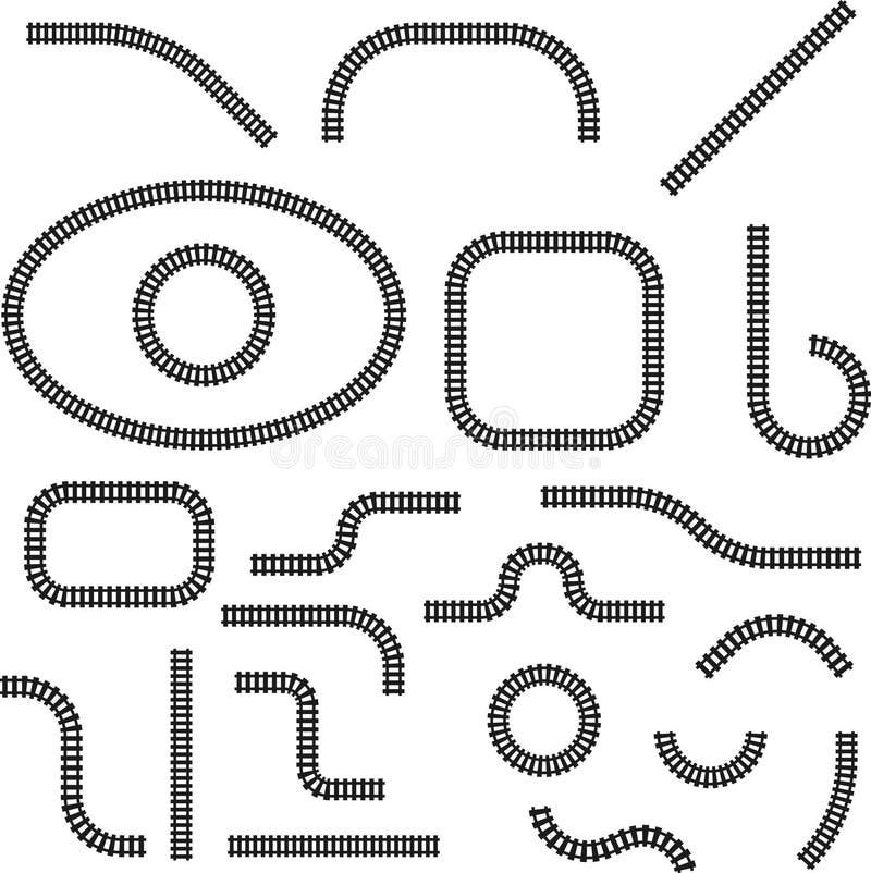 Railway Train Track Vector Route. Rail Line, Subway Map, and Railroad ...