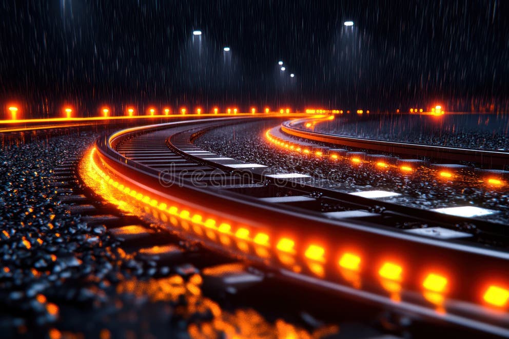 Railway Train Track Vector Route Rail Pattern Round Circular Curve ...