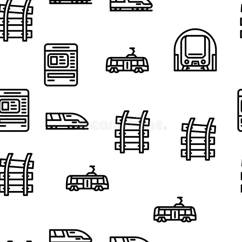 Railway Train Transportation Vector Seamless Pattern Stock Vector ...
