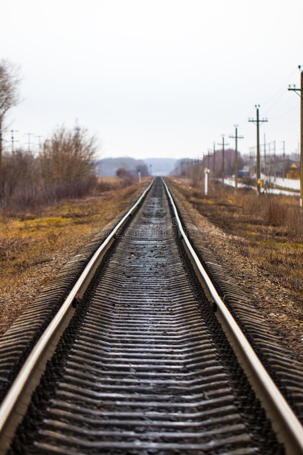Railway for the Train, View of the Railway Track Stock Image - Image of ...