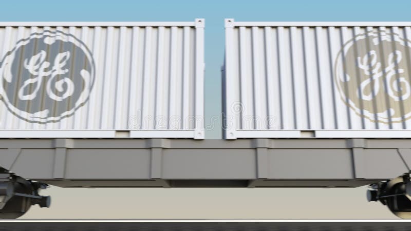 General Electric GE Logo Being Made with Many Numbers. Digital Business ...