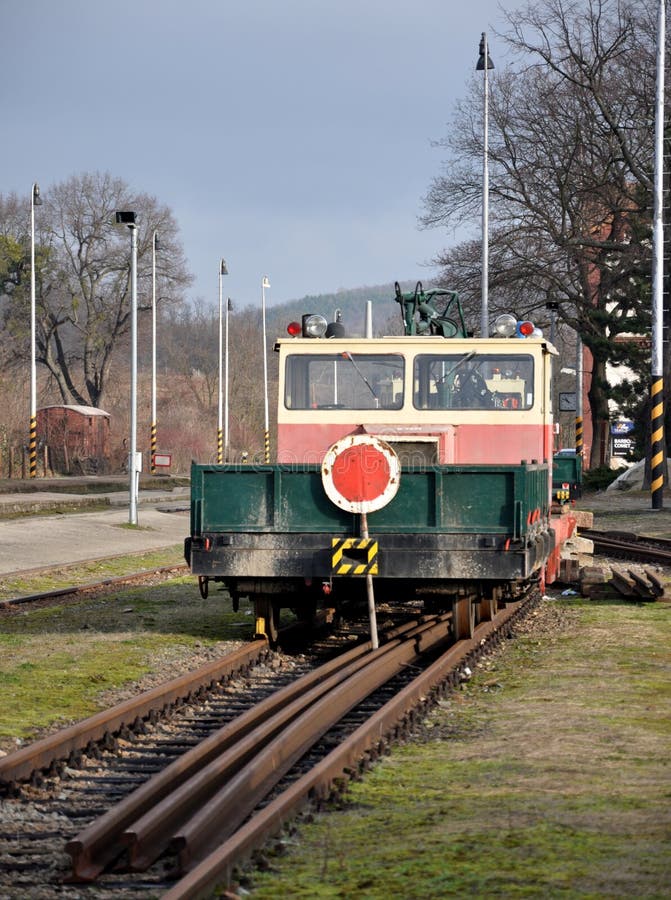 Railway Trolley at Railway Station Stock Image - Image of station, view ...