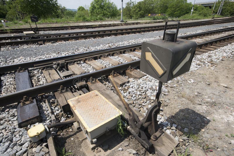 Railway turnouts stock image. Image of train, iron, kiev - 73703175