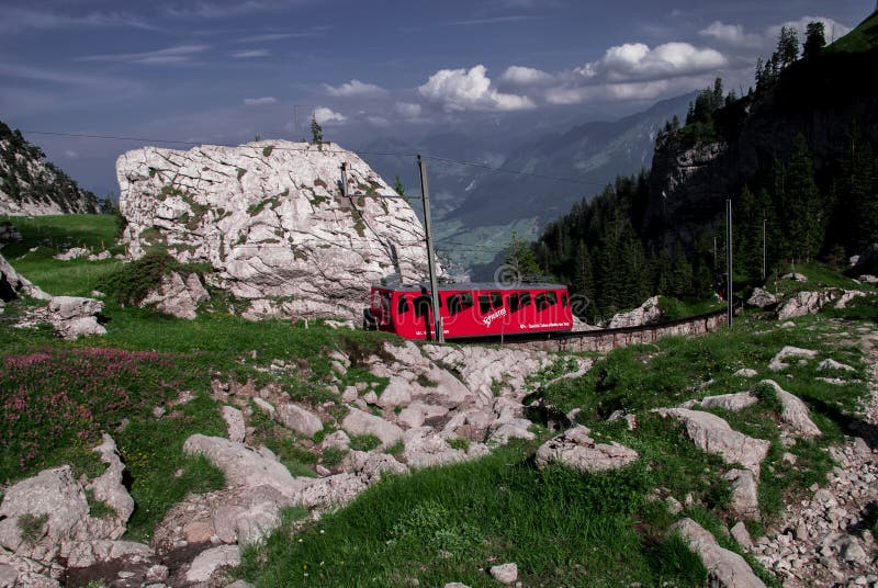 Railway up the momuntain editorial photography. Image of mountain ...