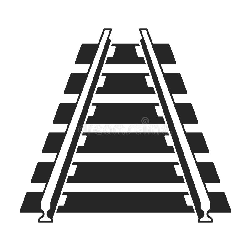 Railway Vector Icon.Black Vector Icon Isolated on White Background ...