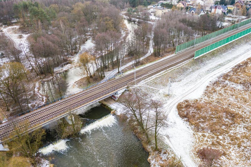 Railway Viaduct Over the River Stock Image - Image of water, bridge ...