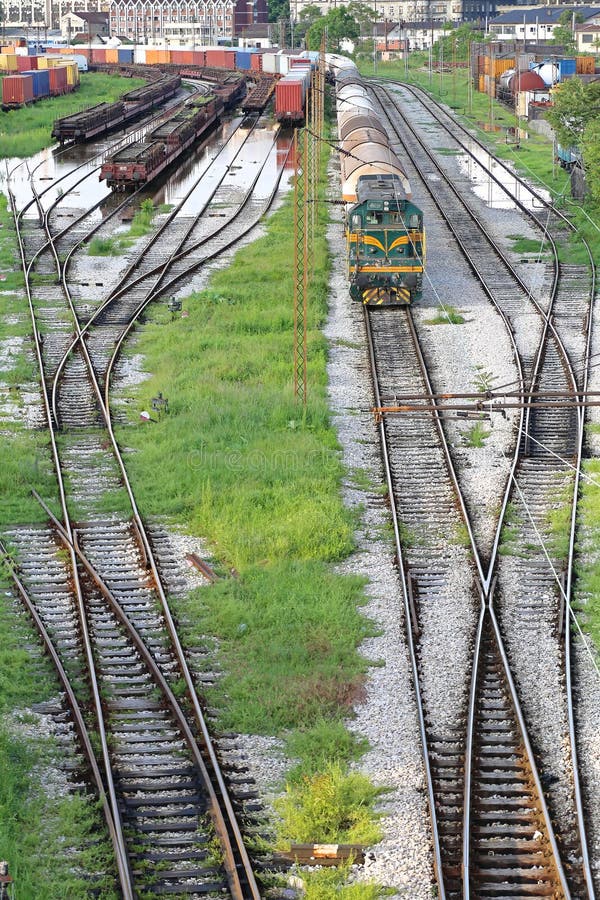 Railway Yard stock image. Image of transportation, shipping - 71888493