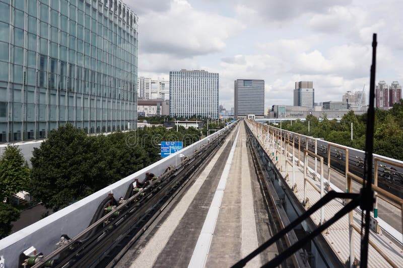Railway of Yurikamome Train System in Tokyo Japan Editorial Photography ...