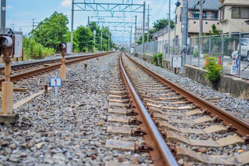 Railways at the Level Crossing in the Countryside Stock Image - Image ...