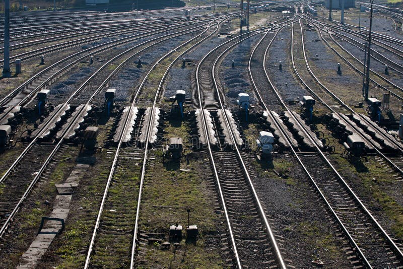Railway tracks: Junction stock photo. Image of iron, stones - 1957690