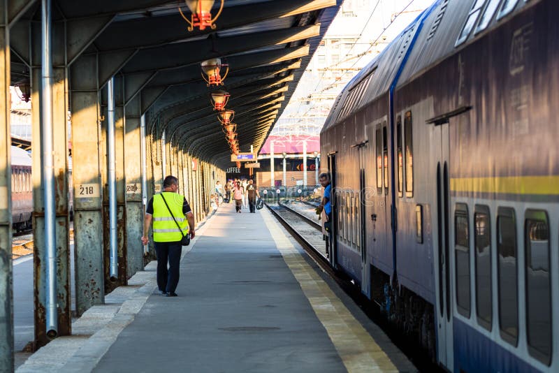 Railworker, Train Staff Signaling for Train Conductor in Bucharest ...