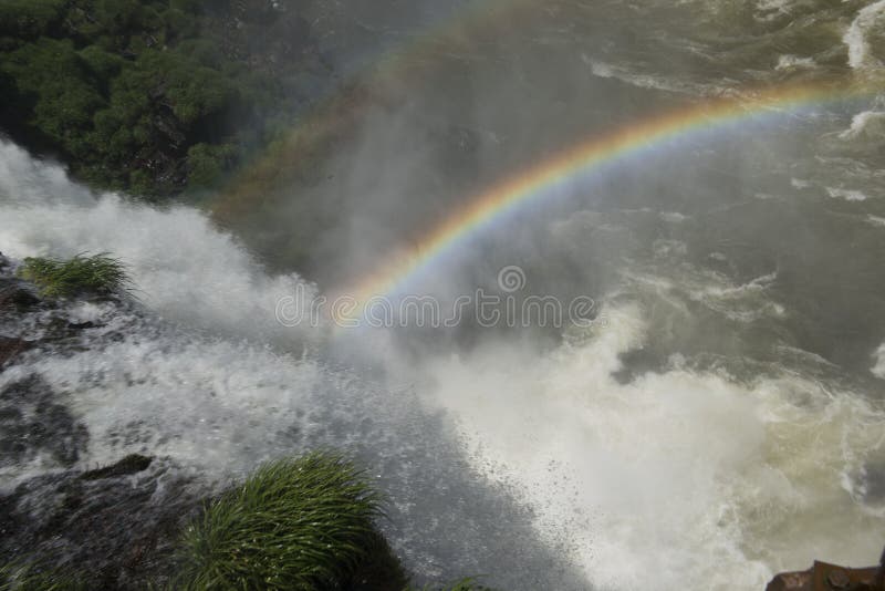 Raimbow Over the Waterfalls Stock Photo - Image of seven, misiones ...