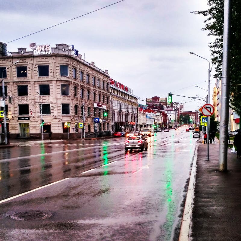 Rain editorial photography. Image of reflection, city - 97515422