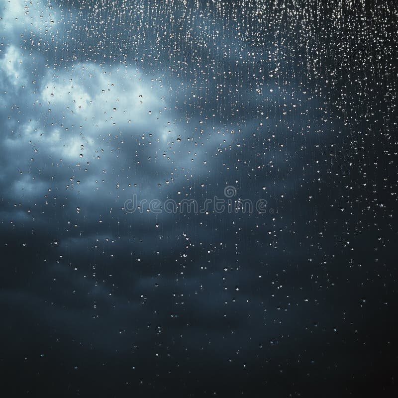 Rain Against Dark Clouds Creating a Moody Atmosphere. Stock Image ...