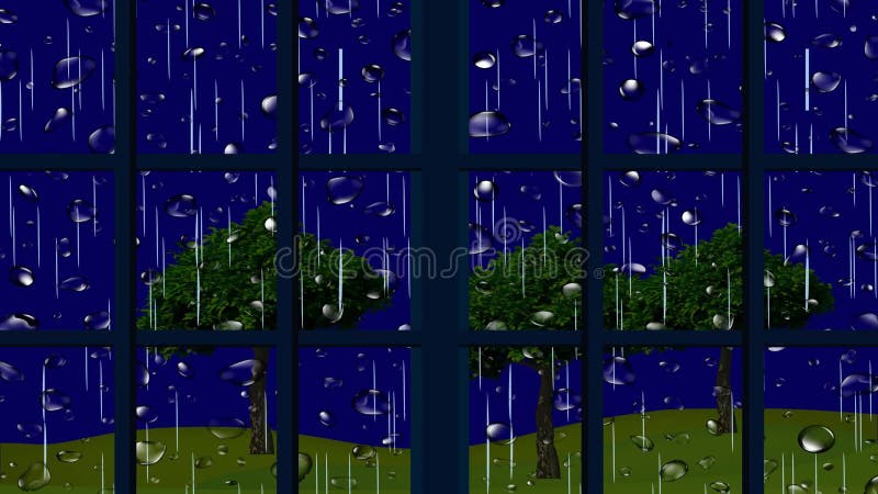 Rain Animation Seen through a Window Stock Video - Video of drops ...