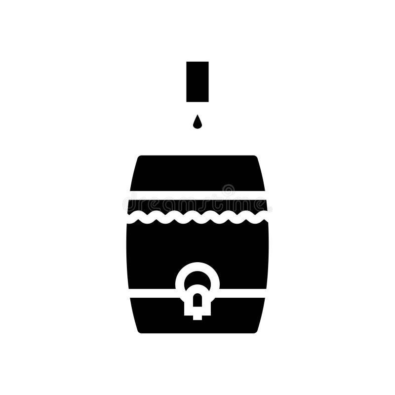 Rain Barrel Water Saving Glyph Icon Vector Illustration Stock ...