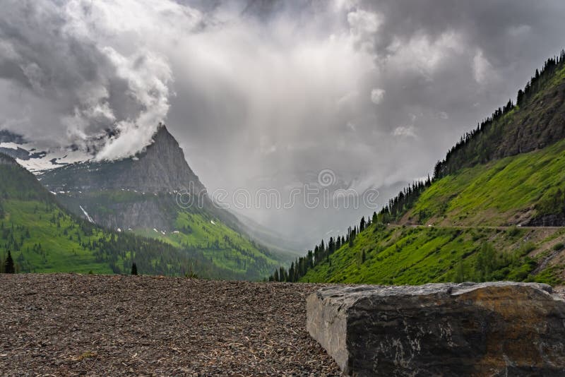 Rain Blows through the Valley Stock Photo - Image of mountains, park ...