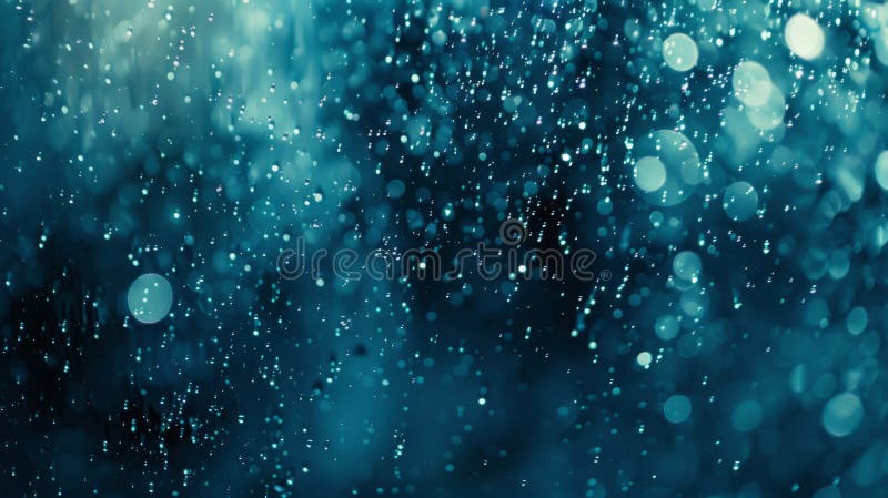 Rain Bokeh Background, Blue Water Drops, Sparkling Abstract Texture ...