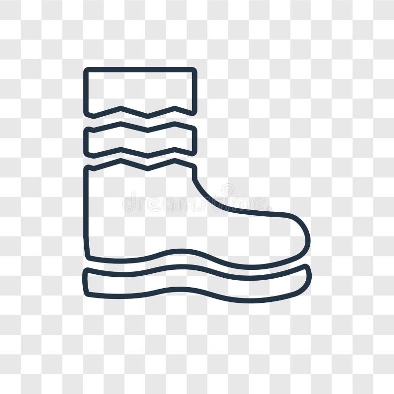 Boots Concept Vector Linear Icon Isolated on Transparent Background ...