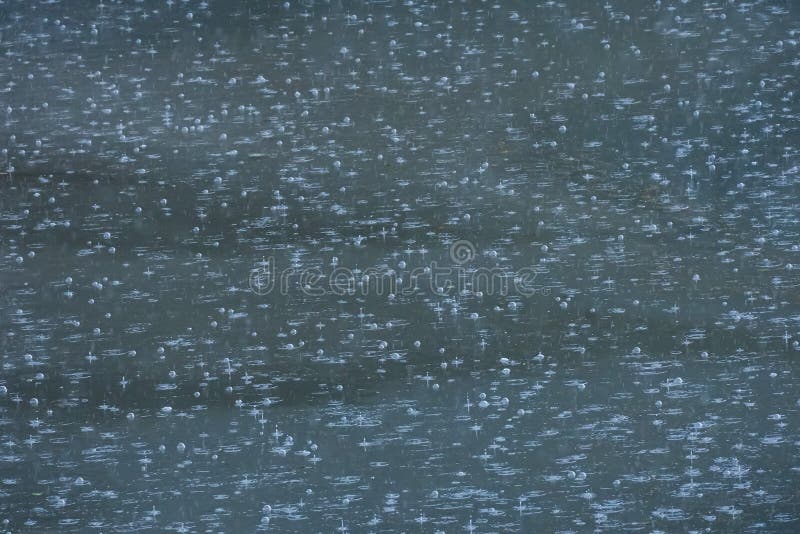 Rain Bubbles on the Water in Rainy Weather Stock Photo - Image of ...