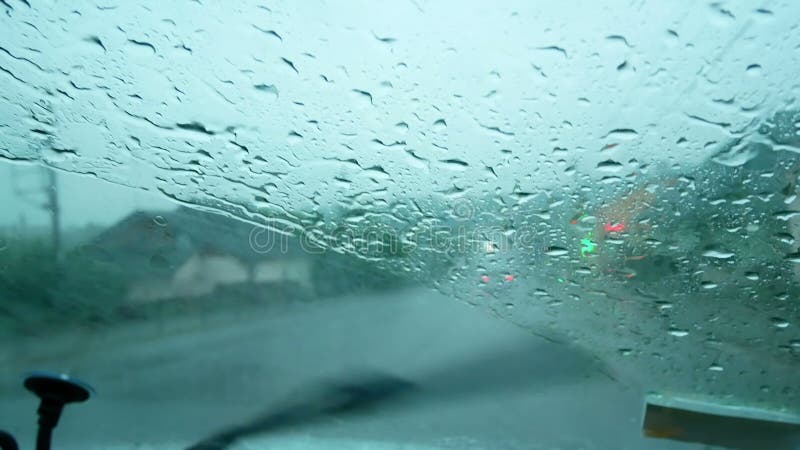 Rain car windshield storm stock footage. Video of automobile - 124135792