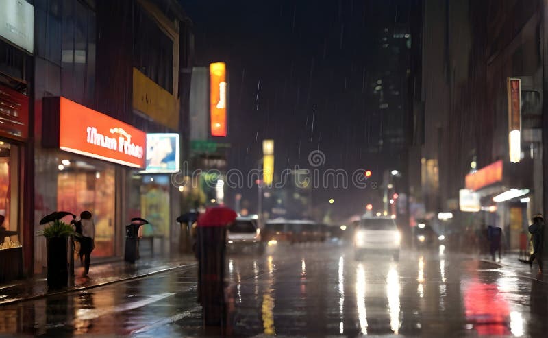 Rain in the City with Traffic Stock Photo - Image of urban, town: 304143310
