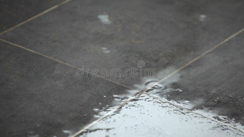 Rain in a City, Waterdrops Falling on Terrace Stock Video - Video of ...