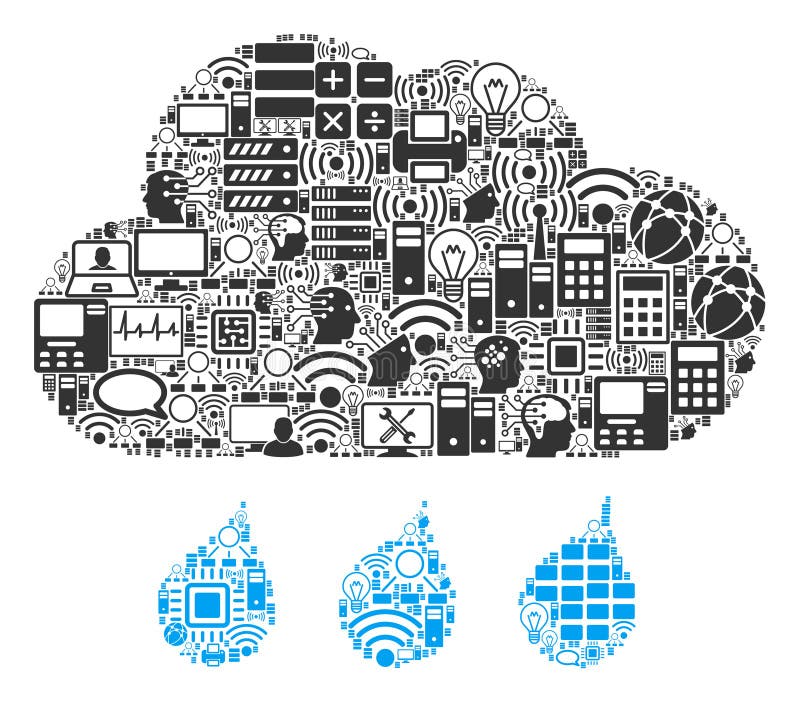 Rain Cloud Collage Icon for BigData and Computing Stock Vector ... Rain Cloud Collage Icon for BigData and Computing Stock Vector ...