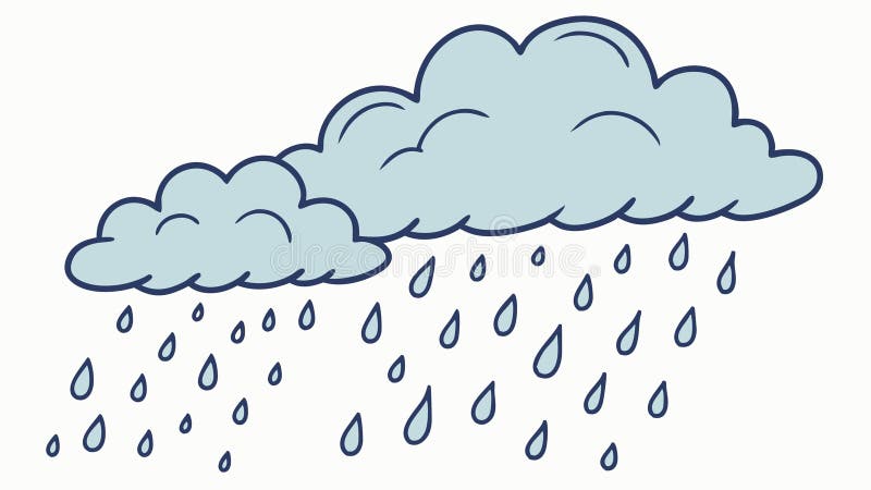 Rain Cloud with Falling Droplets, Weather, Nature, Water, Vector Design ...