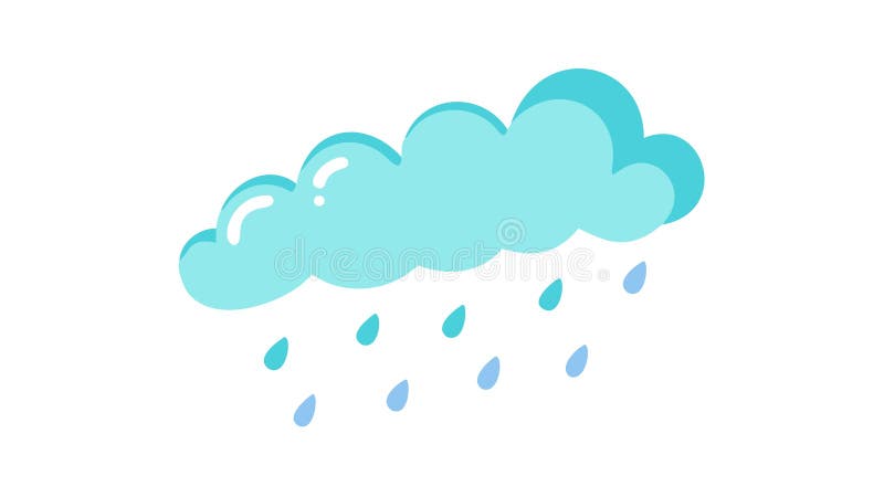 Rain Cloud with Falling Raindrops Weather Element, Vector Design ...