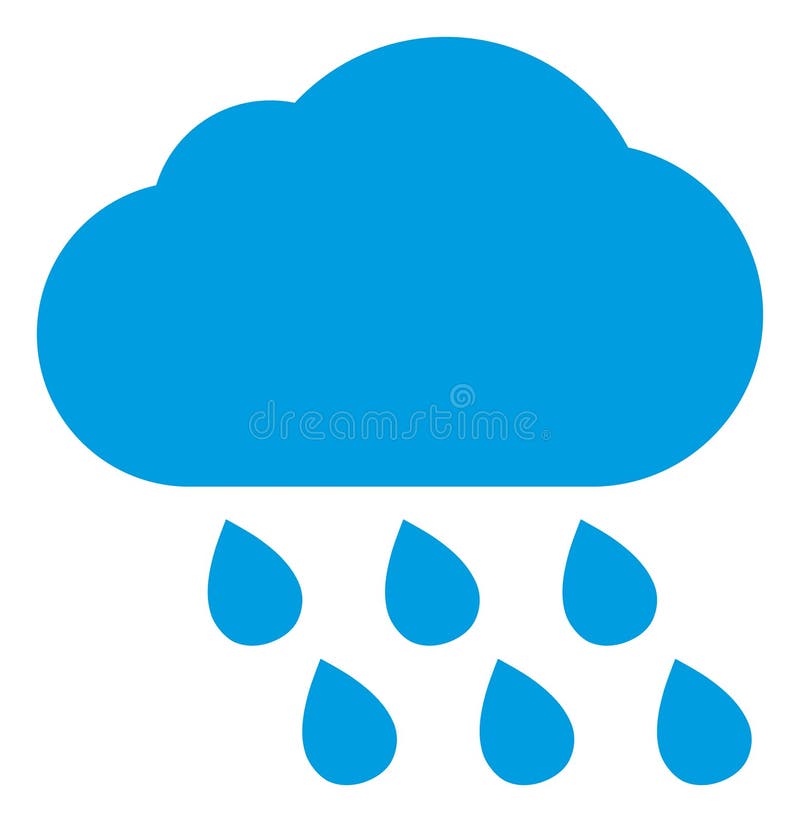 Rain Cloud Flat Icon Illustration Stock Illustration - Illustration of ...