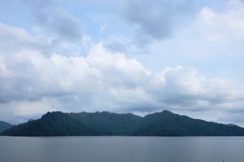 Rain Cloud Floating Over Mountain on River Stock Photo - Image of rural ...