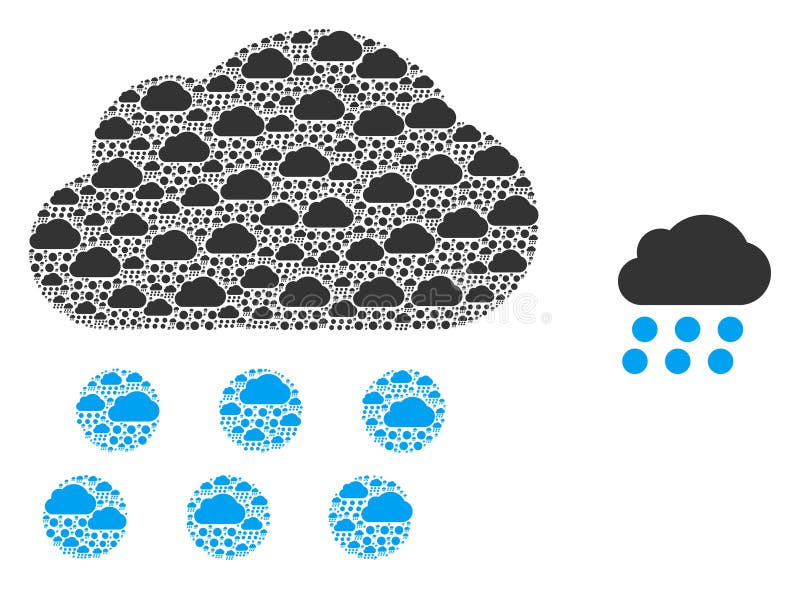Rain Cloud Fractal Icon Collage Stock Vector - Illustration of autumn ...