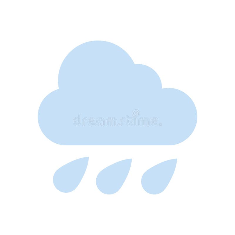 Rain Cloud Icon. Simple Flat Style. Drop Water and Cloudy Symbol Stock ...