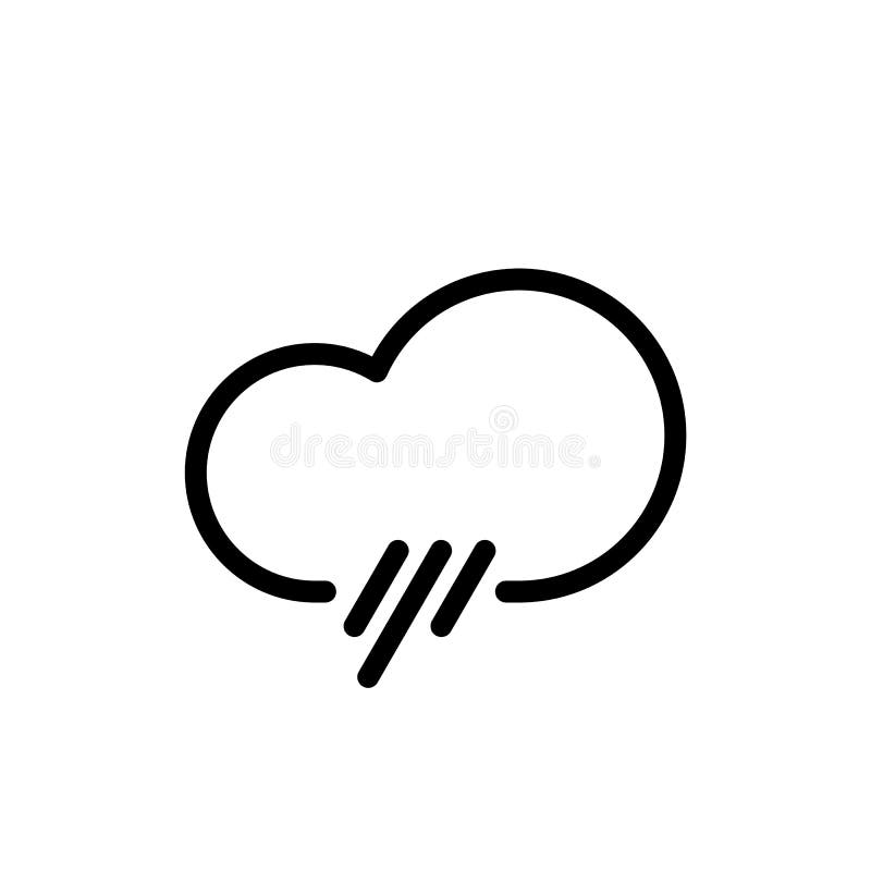 Rain Cloud Icon for Simple Flat Style Weather Ui Design Stock Vector ...