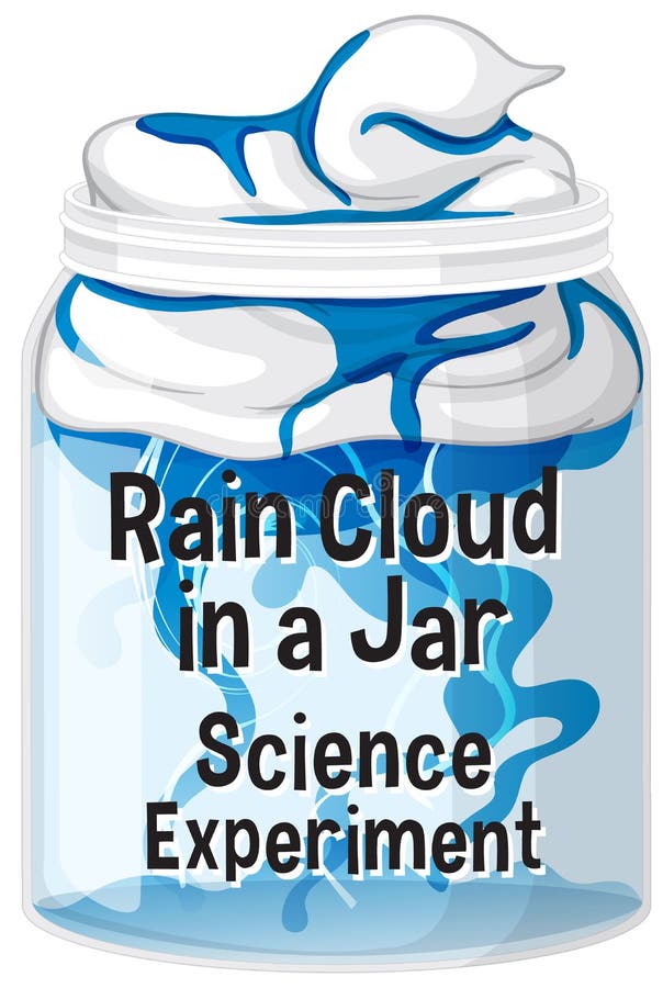 Rain Cloud in a Jar Science Experiment Stock Vector - Illustration of ...
