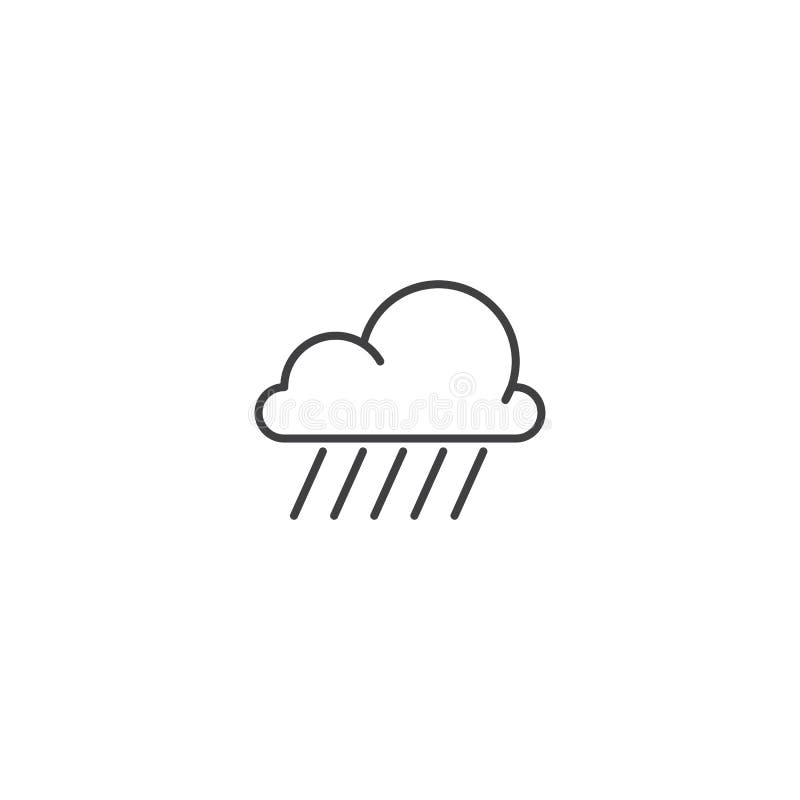Rain Cloud Line Icon Vector Stock Vector - Illustration of climate ...