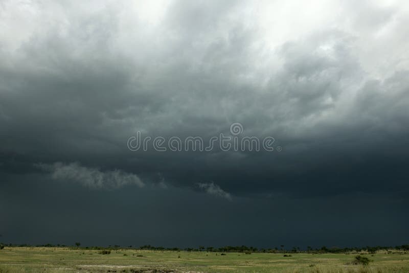 Rain Cloud Over Africa Landscape Stock Image - Image of safari, africa ...