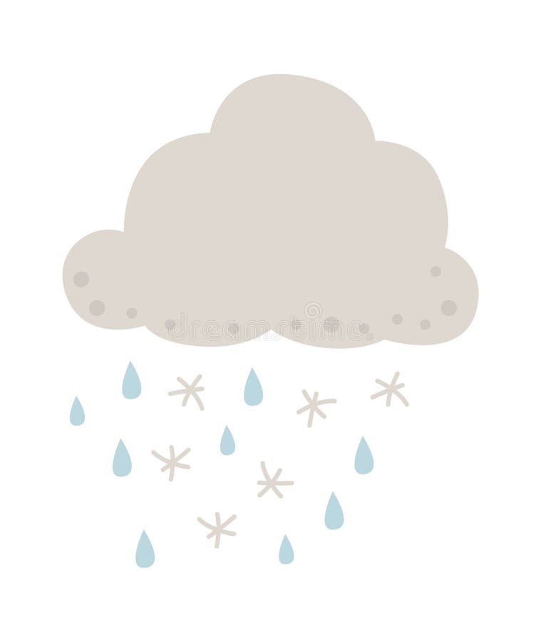 Rain Cloud with Raindrop Sleet Weather Stock Vector - Illustration of ...
