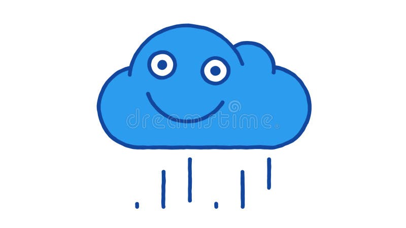 Rain Cloud Smiling and Winking. Alpha Channel Stock Video - Video of ...