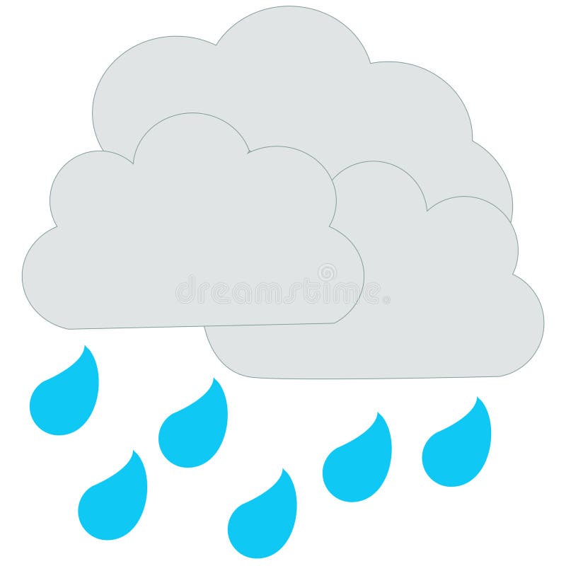 Rain Cloud Vector Design in Illustrator. a Rainy Day.background White ...