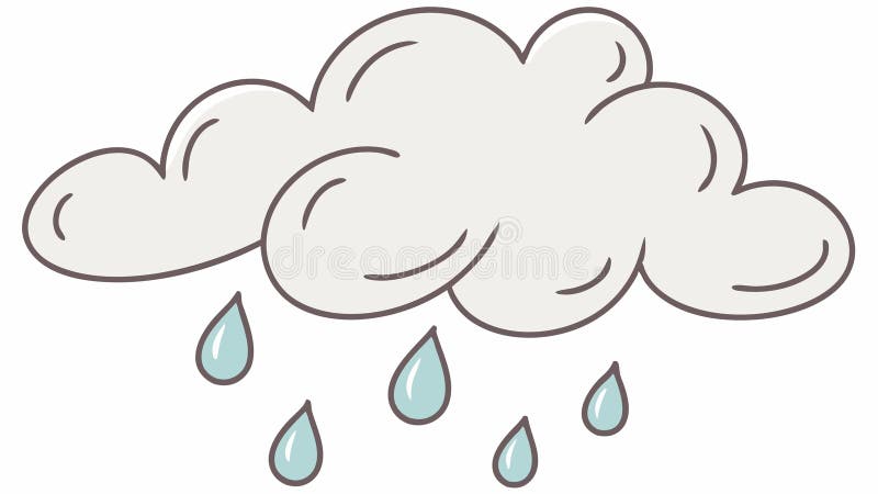 Rain Cloud, Weather, Nature, Melancholy, Vector Design Generative AI ...