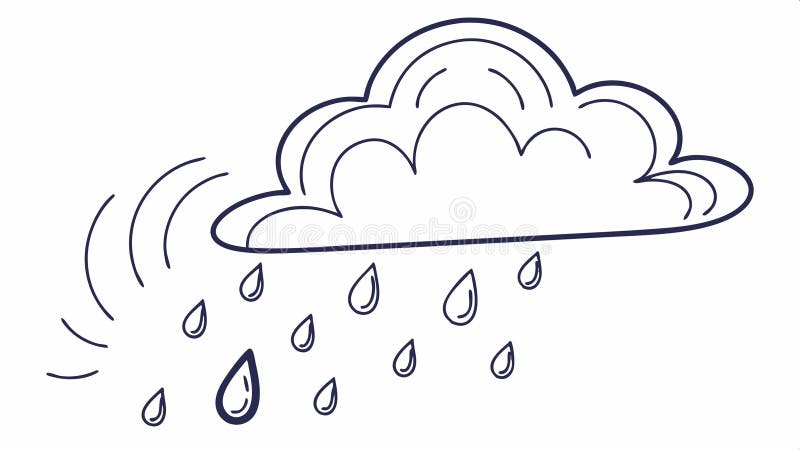 Rain Cloud, Weather and Precipitation Illustration Design. Vector ...