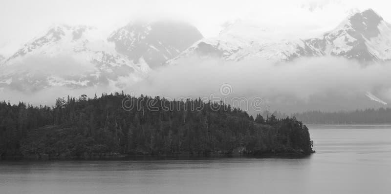 Rain Clouds Cover Alaskan Mountain Range Stock Image - Image of trees ...