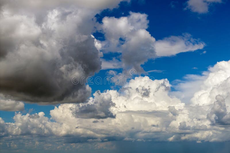 Rain Clouds Forming on Blue Florida Sky. Colorful Summer Skyscape Stock ...